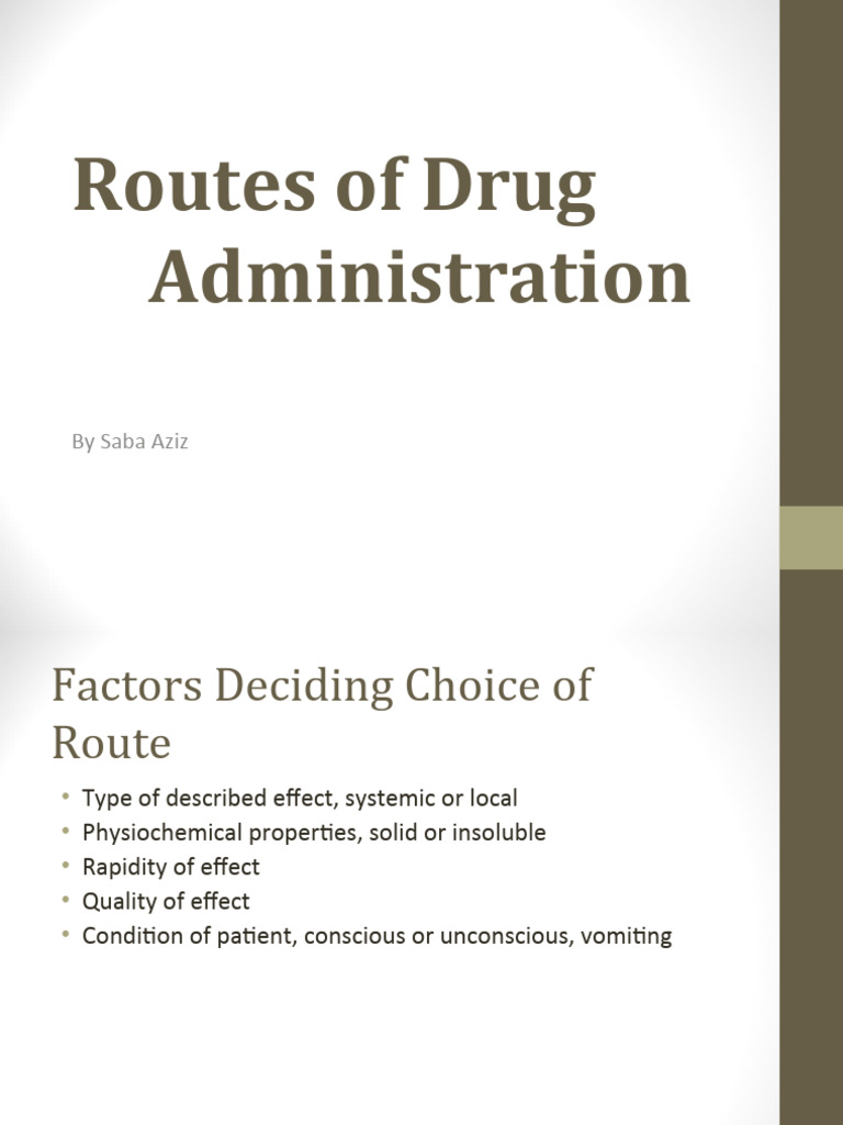 routes_of_drug_administration | PDF | Injection (Medicine ...