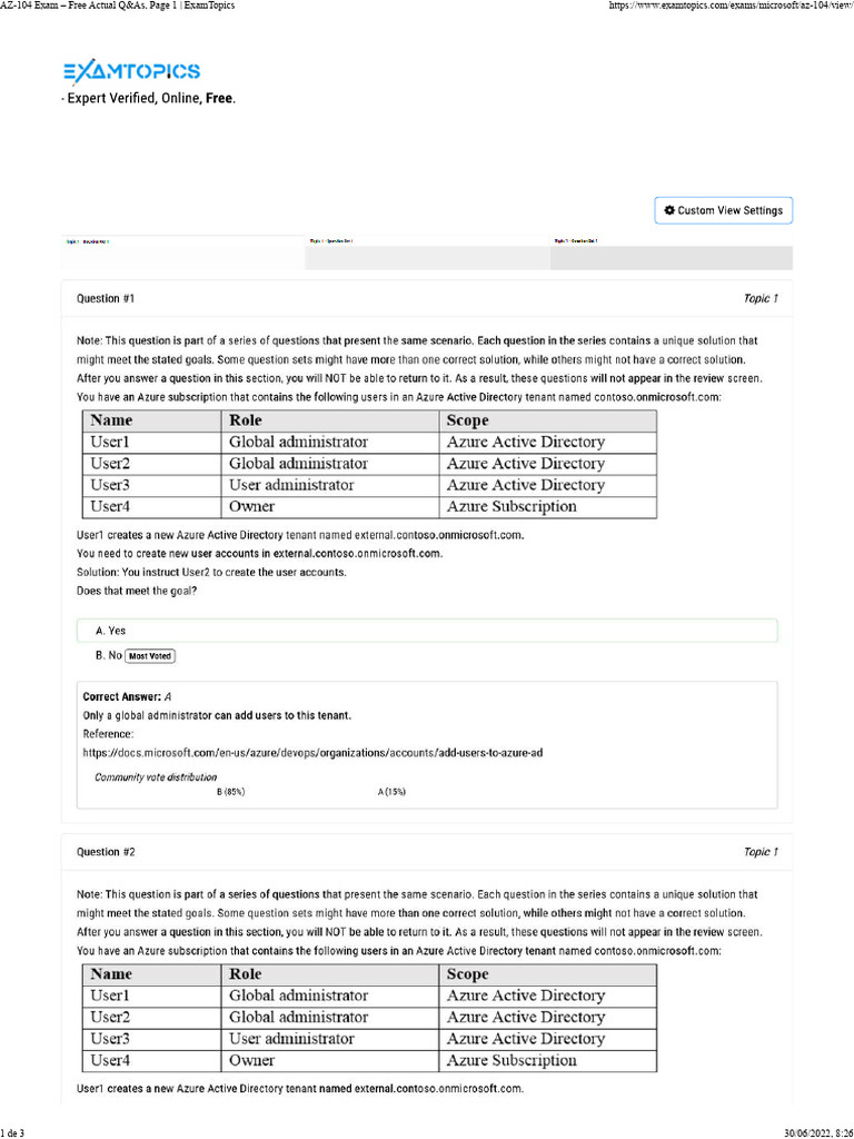 AZ-104 Exam Q&As Overview | PDF