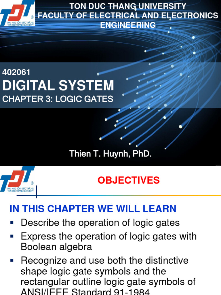 Digital System Design 1 - Chapter 3 Slide | PDF | Logic Gate | Electrical Circuits