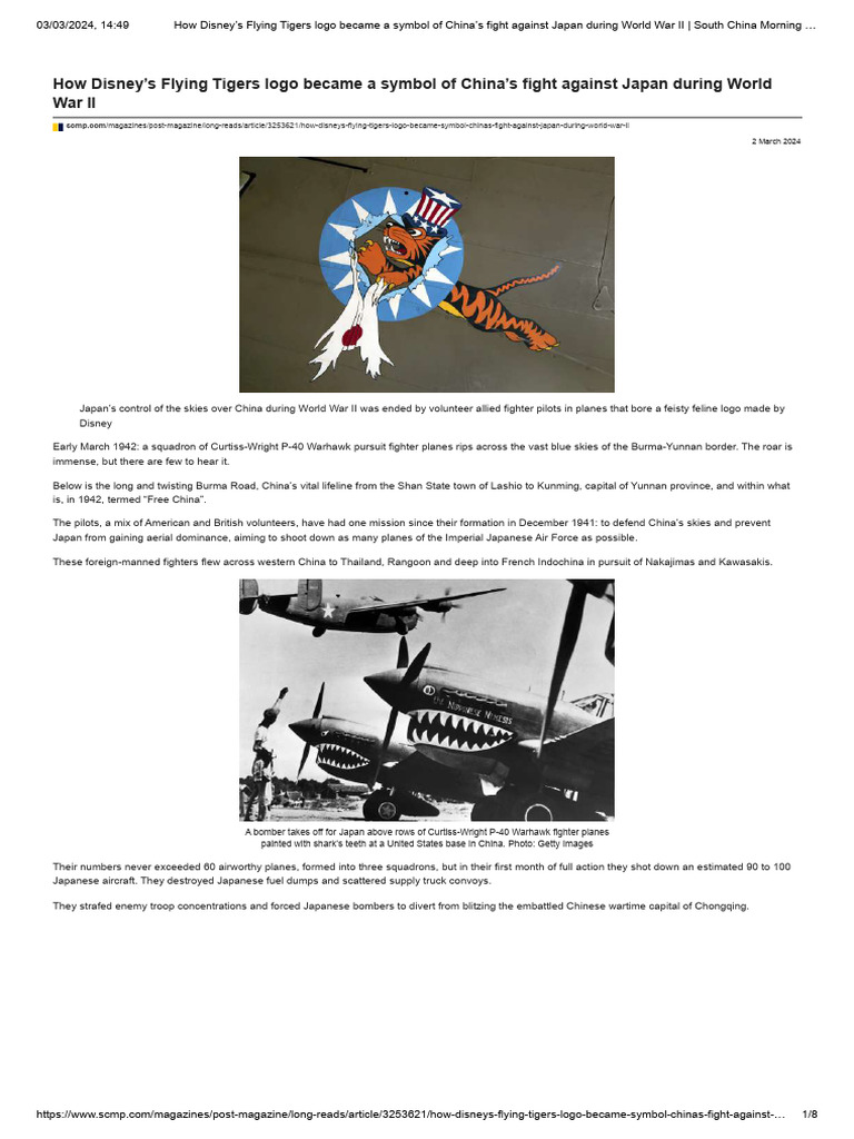Disney's Flying Tigers: WWII Symbolism | PDF | Flying Tigers | Curtiss ...
