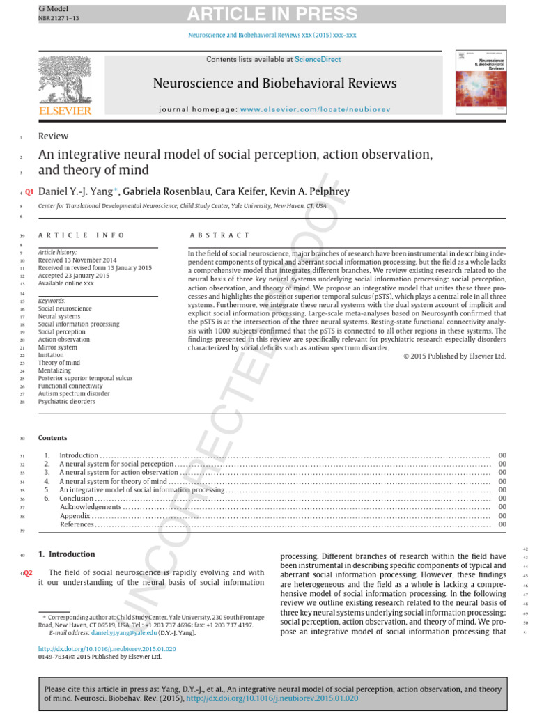 Yang, 2015 Un Modelo Neuronal Integrador de Percepcion Social ...