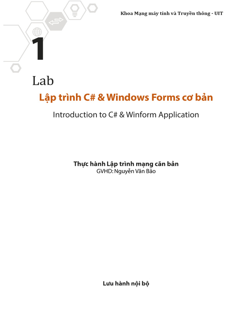 Lab 1 Introduction To C Sharp Winform Application | PDF
