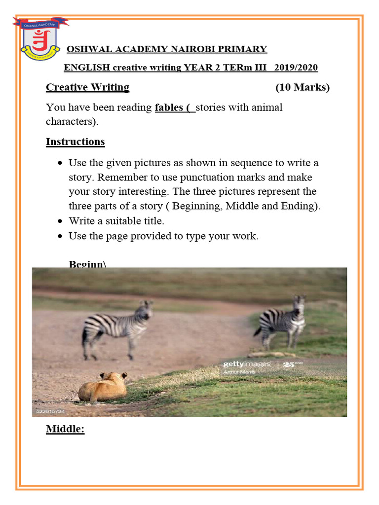 Year 2 Creative Writing Assessment | PDF