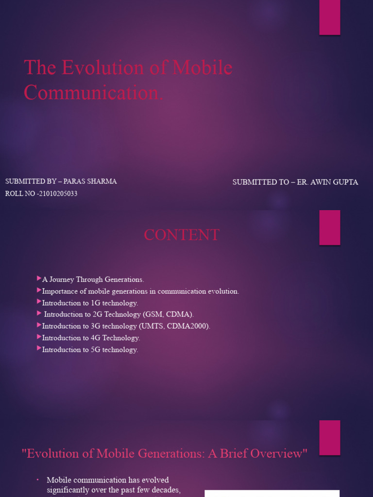 Evolution of Mobile Generations | PDF | 4 G | 3 G