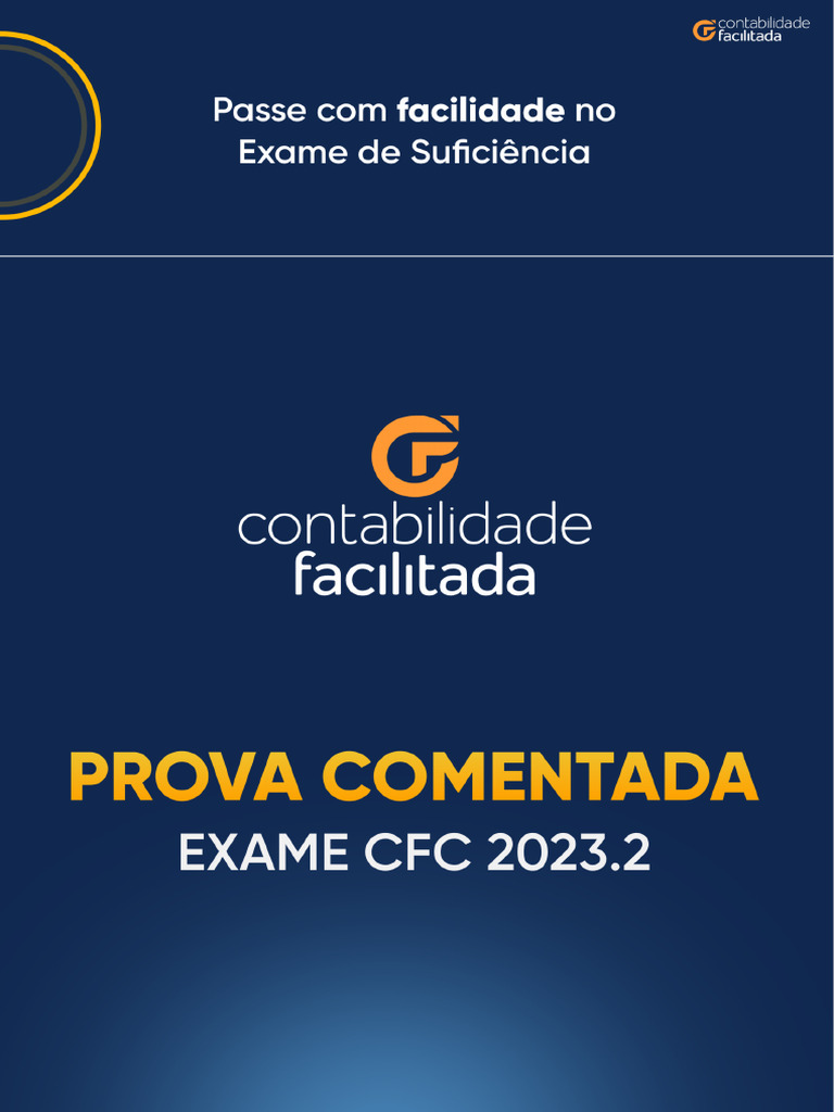 Prova Comentada - Exame CFC 2023-2 | PDF | Despesa | Contabilidade