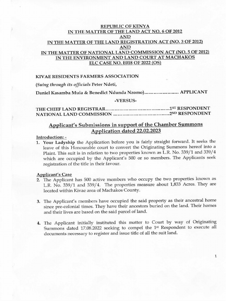 Applicant's Submission Kivae | PDF