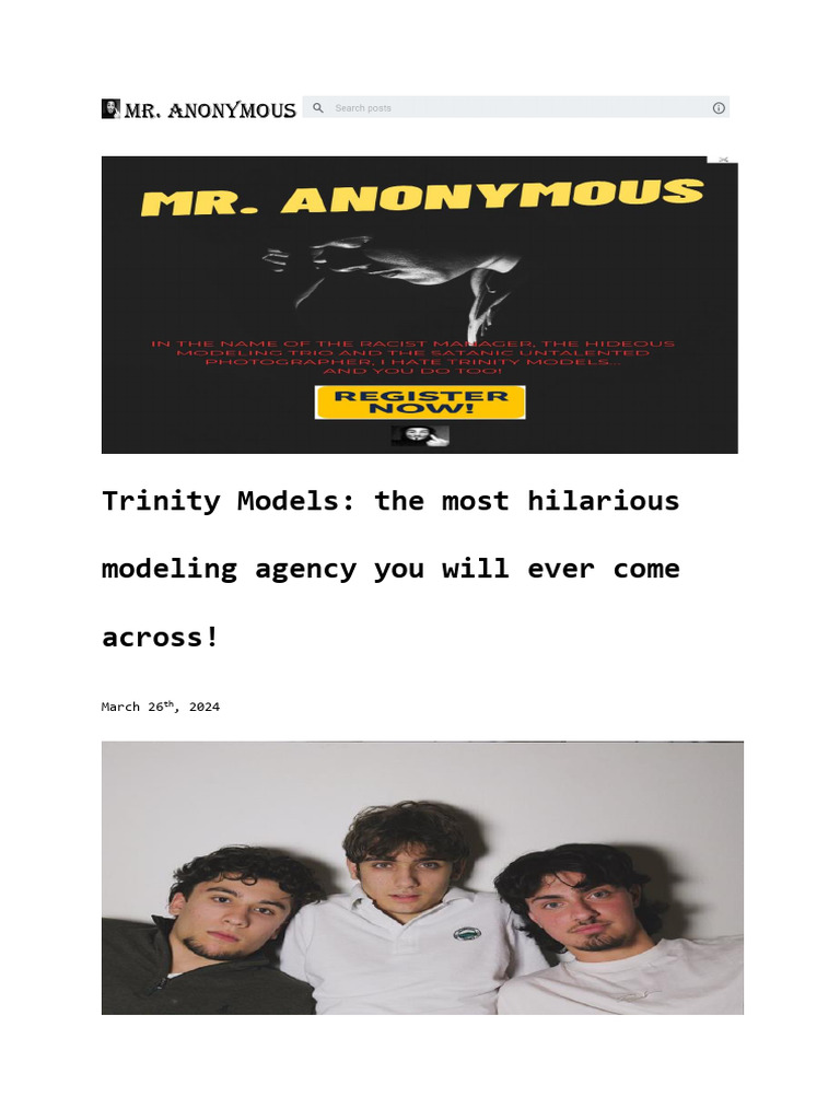 Trinity Models: The Most Hilarious Modeling Agency You Will Ever Come ...