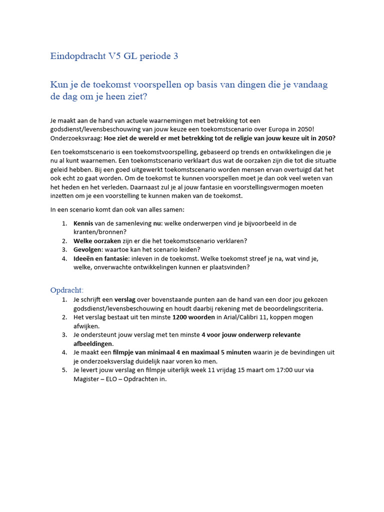Eindopdracht V5 P3 | PDF