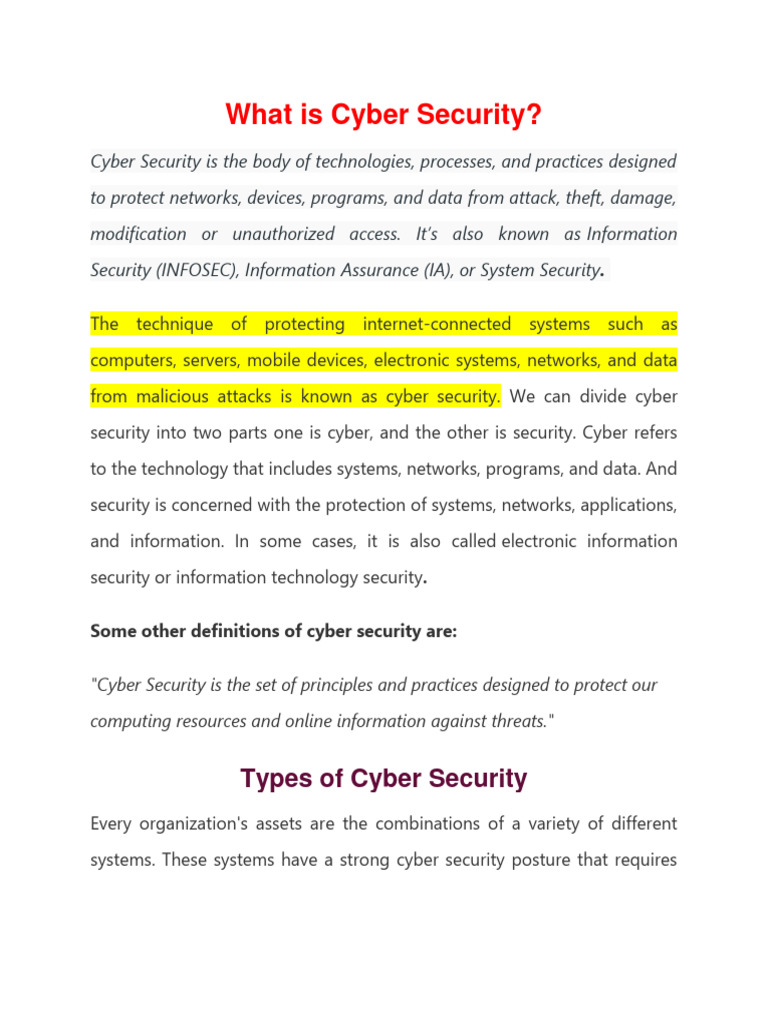What Is Cyber Security? | PDF | Security | Computer Security