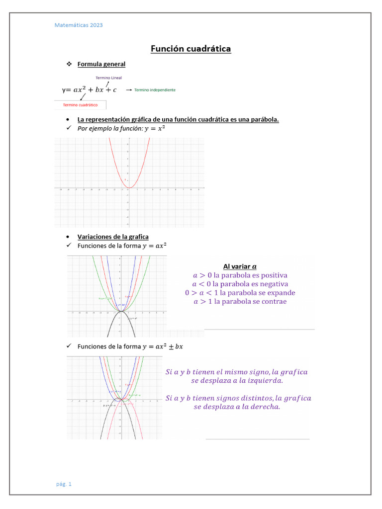 Función Cuadrática | PDF