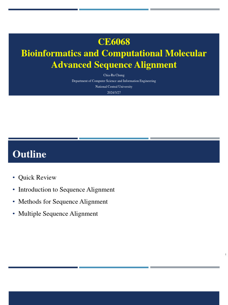 CE6068_Lecture_4 | PDF | Dna Sequencing | Sequence Alignment