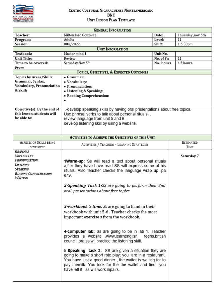 L11SLPNLPS22 | PDF | Reading Comprehension | Behavior Modification