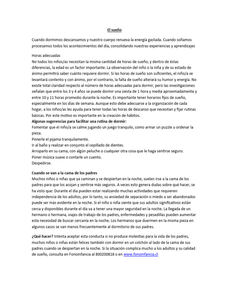 Guía para el Sueño Infantil Saludable | PDF | Dormir | Sicología