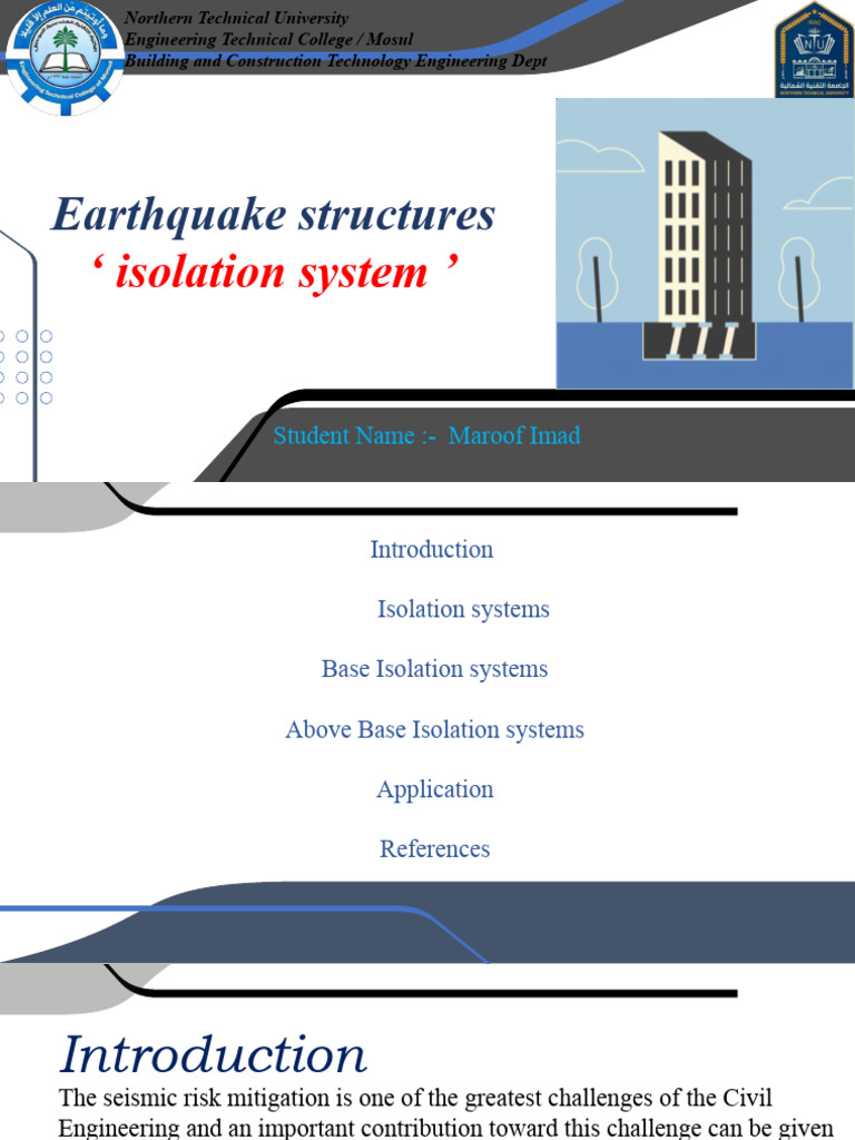 Earthquake Structures Isolation System | PDF | Earthquake Engineering | Mechanics