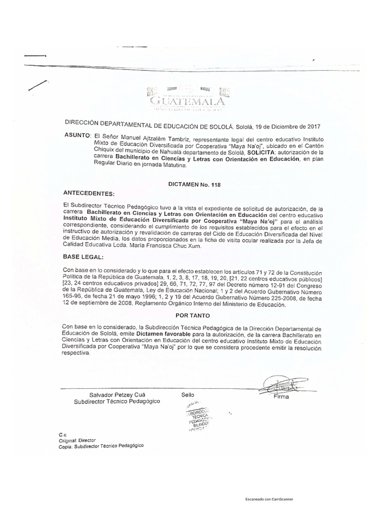 Res. Deptal. 514 Autorización de Carrera | PDF