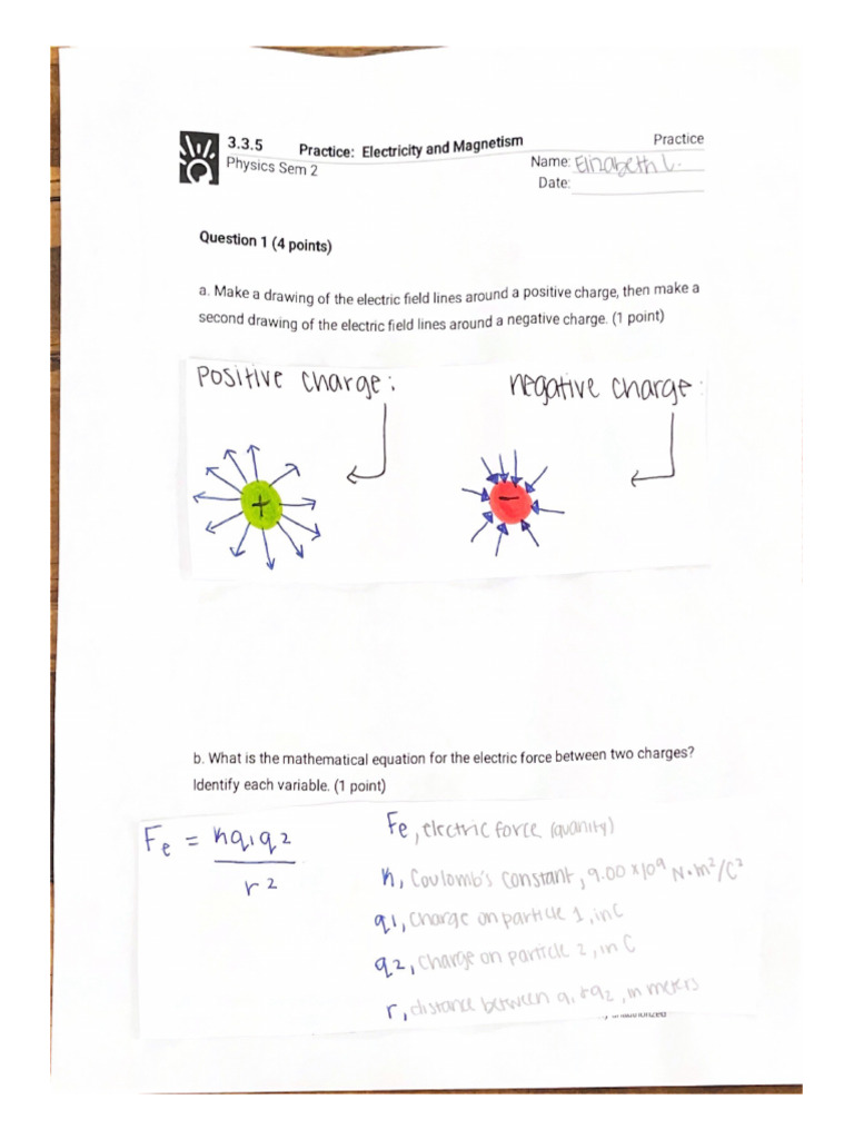 Practice - Electricity and Magnetism | PDF