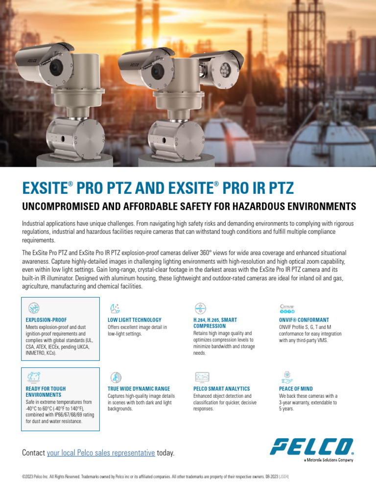 Fact-Sheet_-ExSite-Pro-PTZ-and-ExSite-Pro-IR-PTZ | PDF | Camera | Infrared
