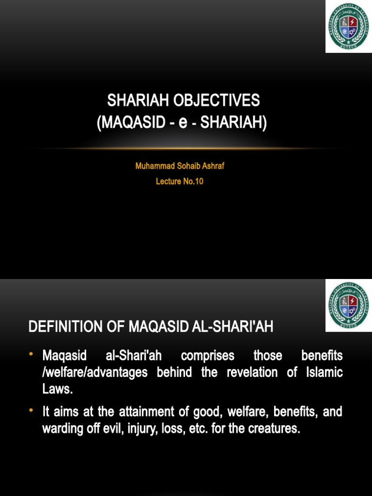 Lec 10 Objectives of Shariah | PDF | Sharia | Justice