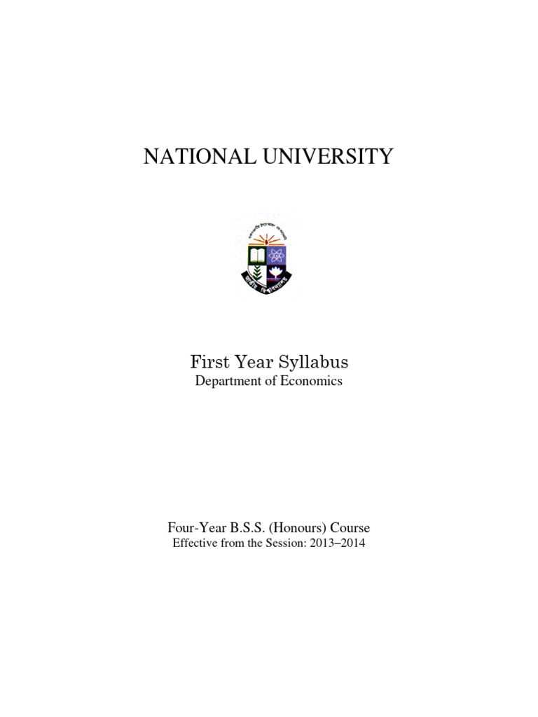 First Year Economics Syllabus 2023 | PDF | Long Run And Short Run ...
