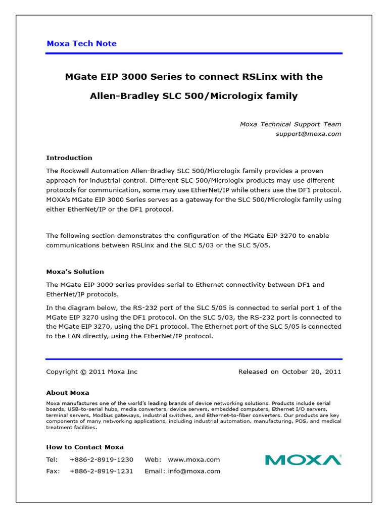 eip3000-with-the-allen-bradley-slc-500-micrologix-family-tech-note-v1.0 | PDF | Computer Network ...