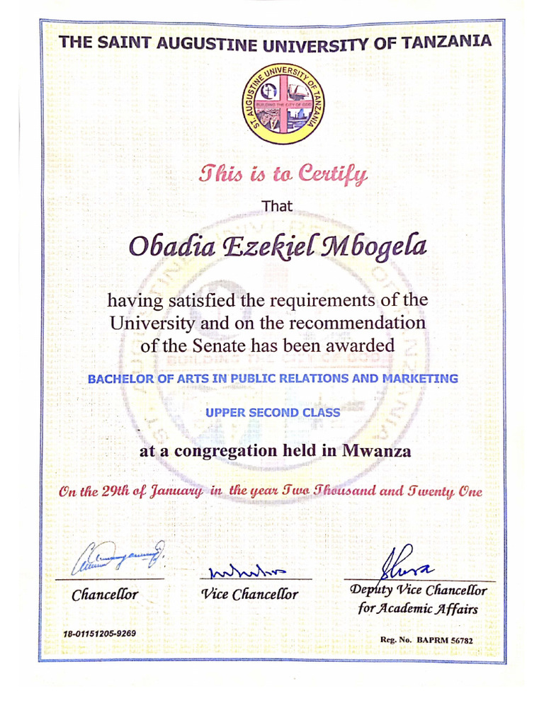 Saut Certificate PDF | PDF