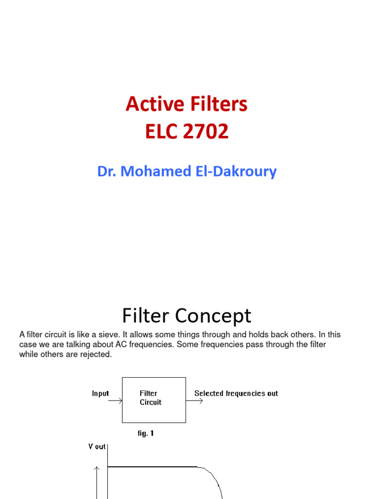 Lecture 5 Active Filters Pdf Electronic Filter Low Pass Filter