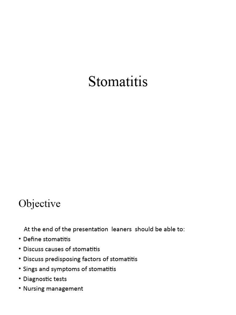 Stomatitis | PDF | Medical Specialties | Diseases And Disorders