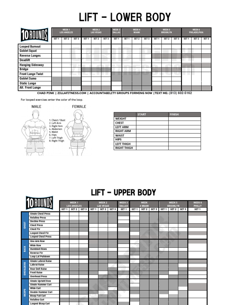 10 Rounds Tracking Sheet | PDF | Weight Training | Strength Training