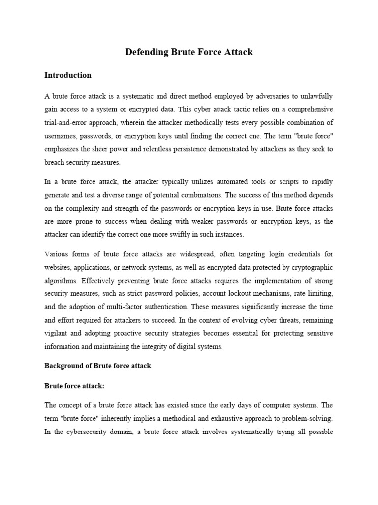 Defending Against Brute Force Attacks | PDF | Password | Security