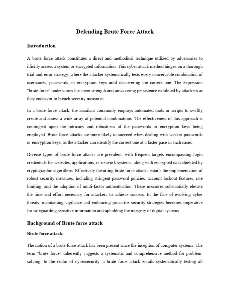 Defending Brute Force Attack | PDF | Password | Security