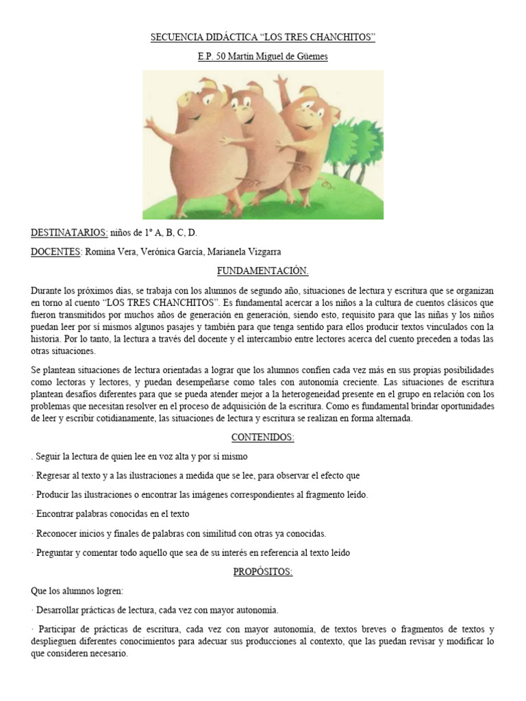 Los Tres Chanchitos Pdf