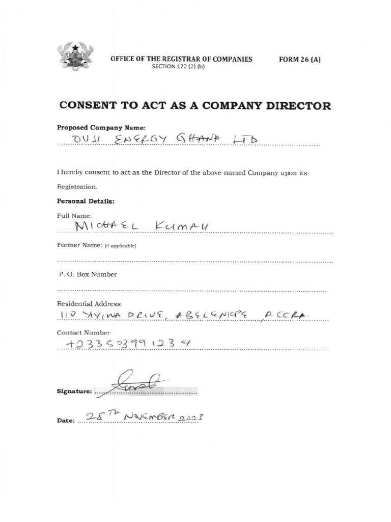 MK OVH Director Consent | PDF