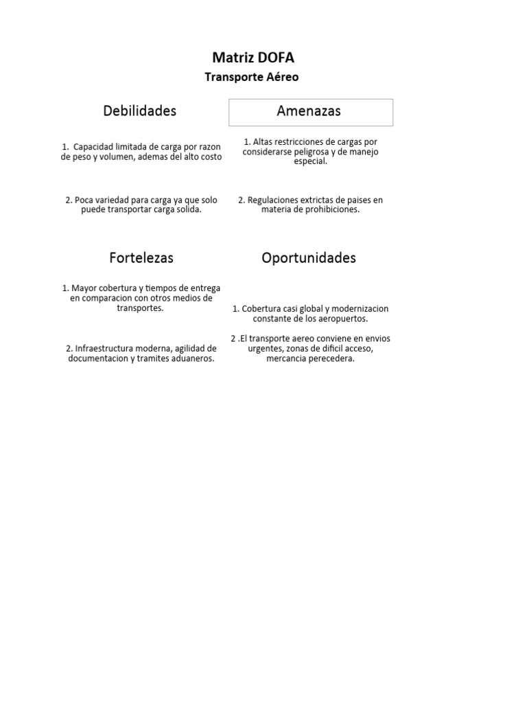 Matriz-Dofa-Medios-de-Transporte-xlsxrjca (1) | PDF | Transporte ...