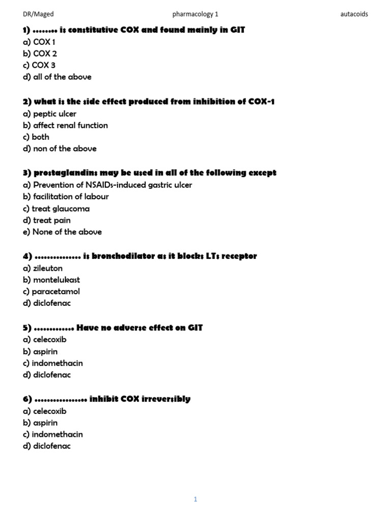 Autacoids | PDF | Drugs | Pharmacology