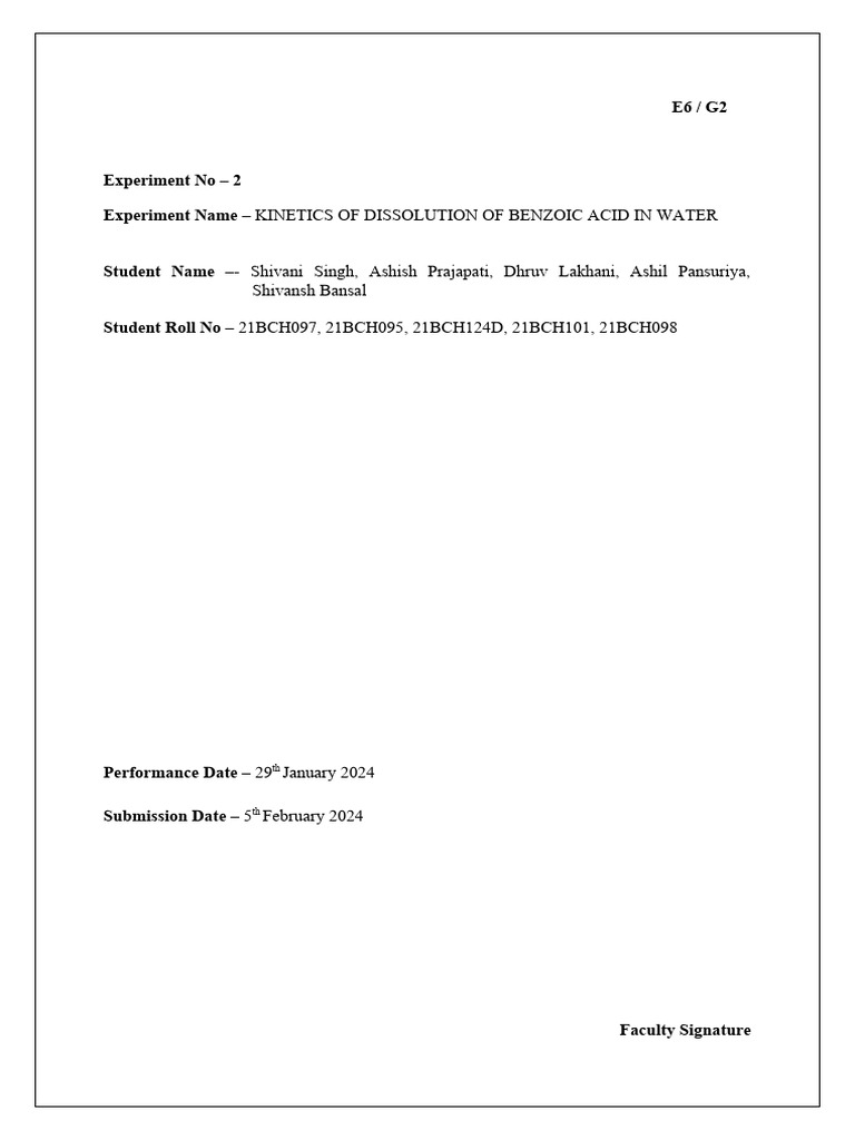 Benzoic - Acid Experiment | Download Free PDF | Solvation | Solubility