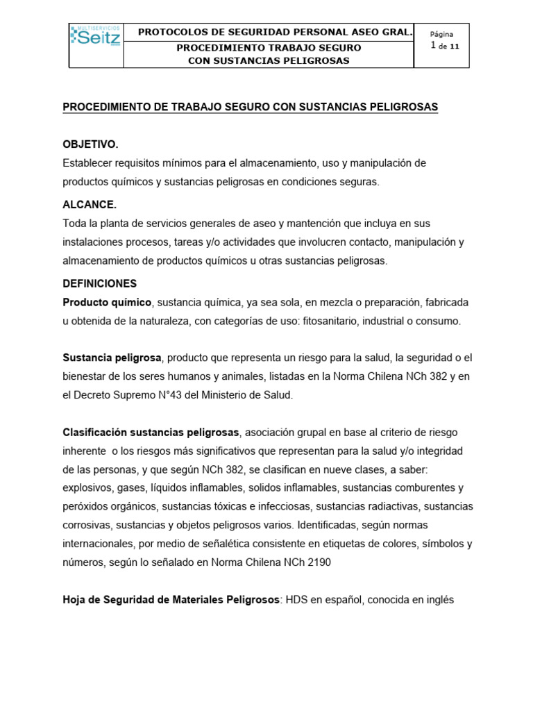 PTS SUSTANCIAS PELIGROSAS ENERO2024 | PDF | Mercancías peligrosas | Reciclaje