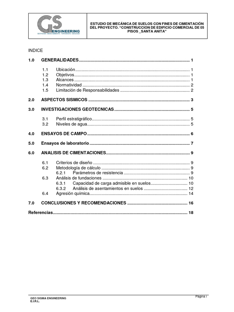 Informe - EMS CORPORACION 93 - Rev00 | PDF | Fundación (Ingeniería) | Temblores