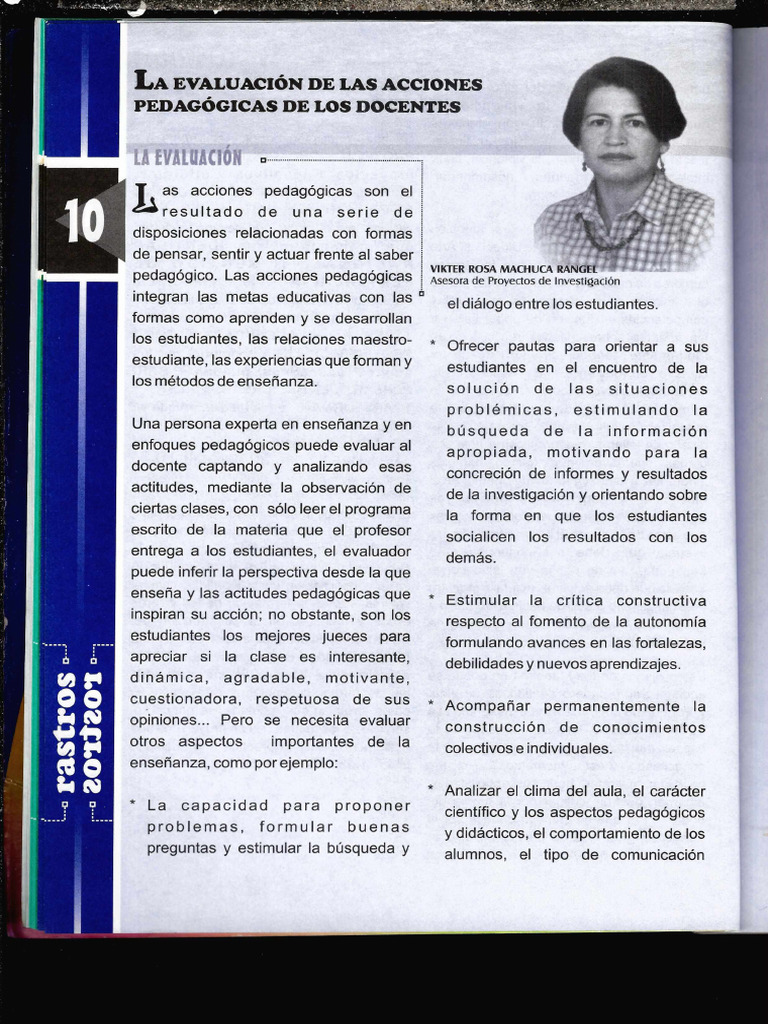 La Evaluación de Las Acciones Pedagógicas de Los Docentes: Vikter Rosa ...