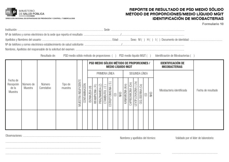 10 Form TB-1 - PSD | Descargar gratis PDF | Tuberculosis