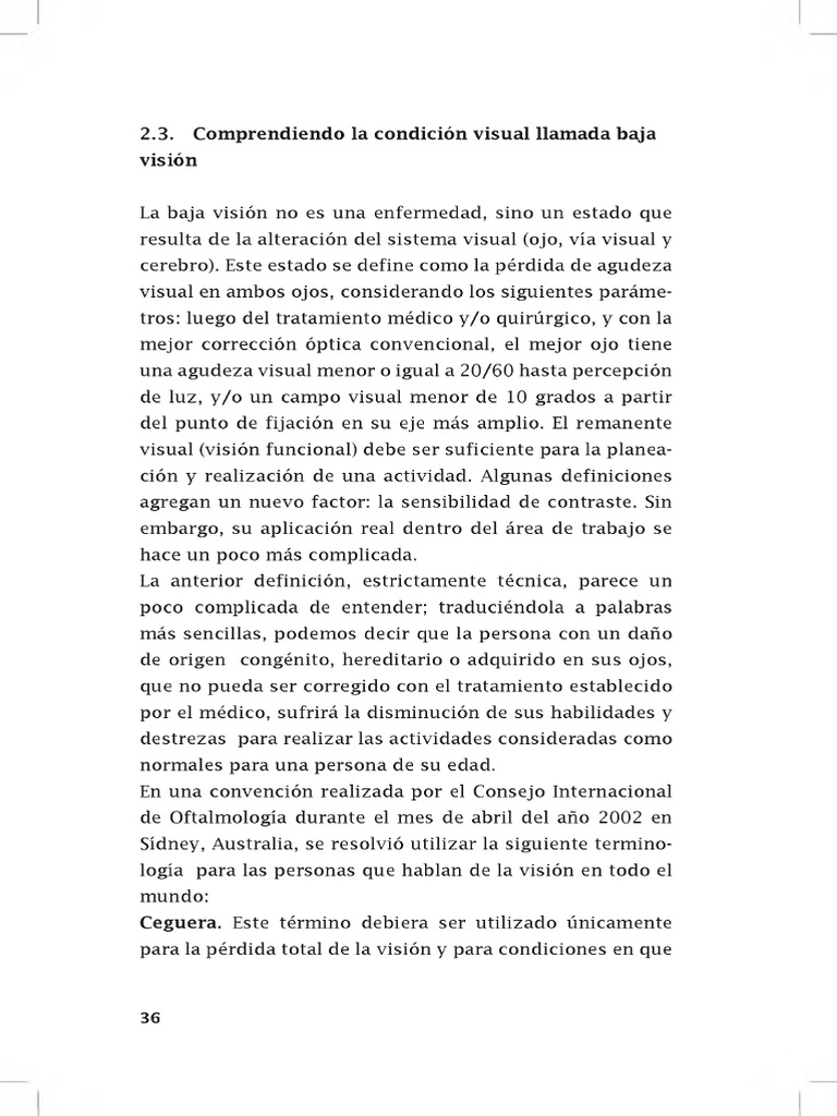 Clase 1 - BV - Condicion de Baja Visión | PDF | Percepción visual | Ojo