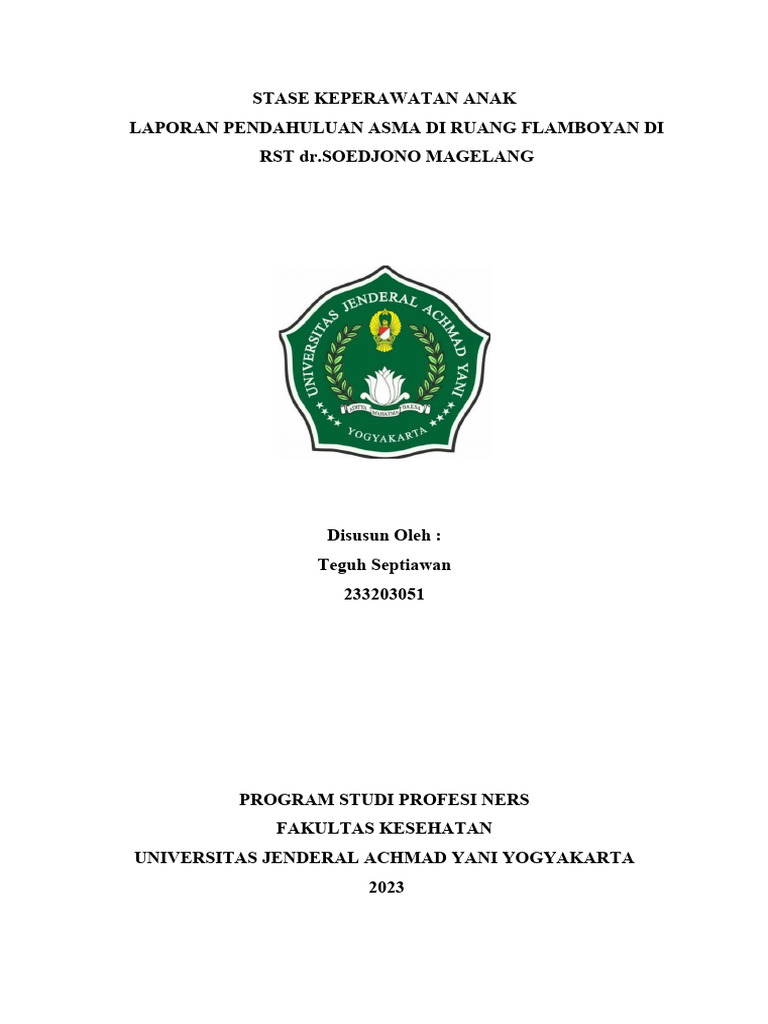 Mekanisme Patofisiologi Asma Anak | PDF