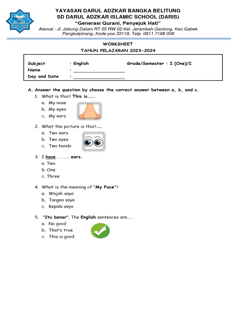 WORKSHEET Lesson 3 Class | PDF