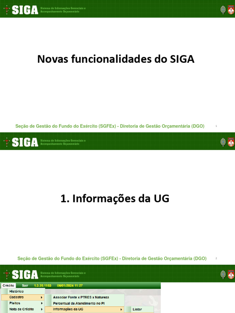 Novas Funcionalidades - M Dulo CR Dito - SIGA | PDF