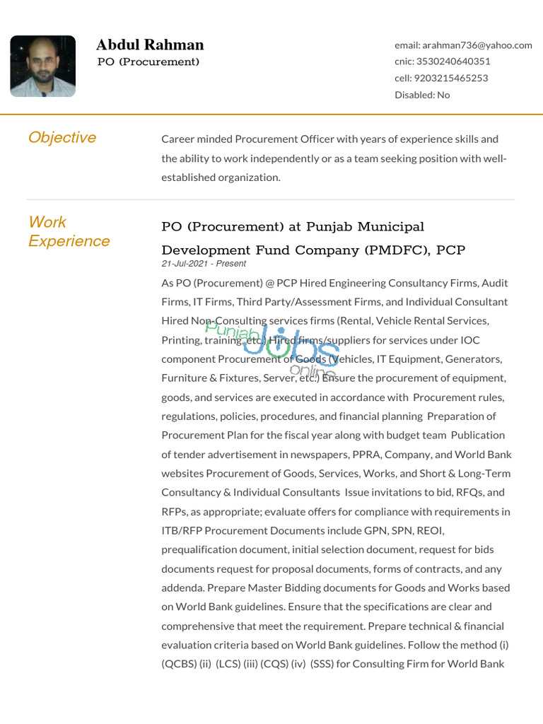 Abdul Rahman | PDF | Procurement | Request For Proposal