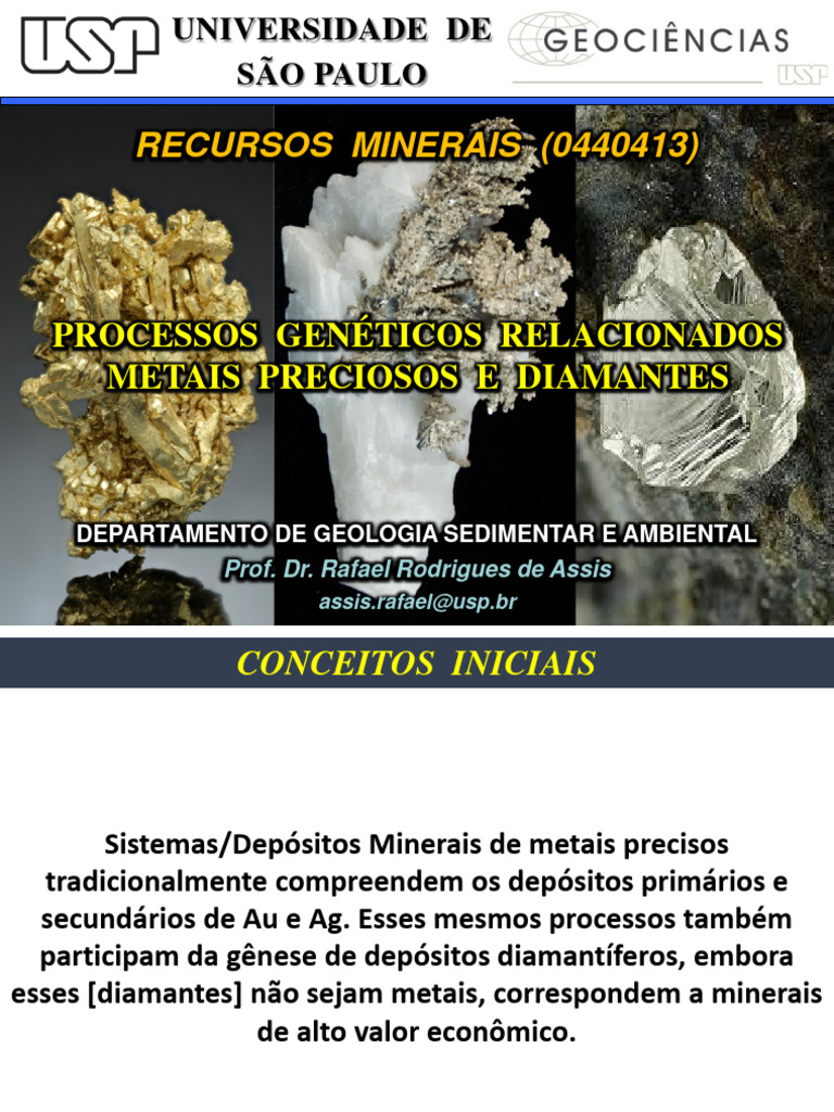 Aula 10 - Depósitos Diamantíferos e Metais Nobres | PDF | Rocha ígnea ...