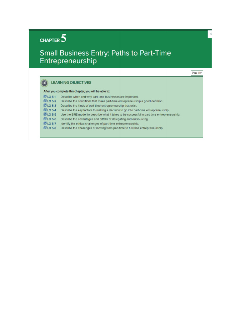 Tema 5 Part-time Entrepreneurship | PDF
