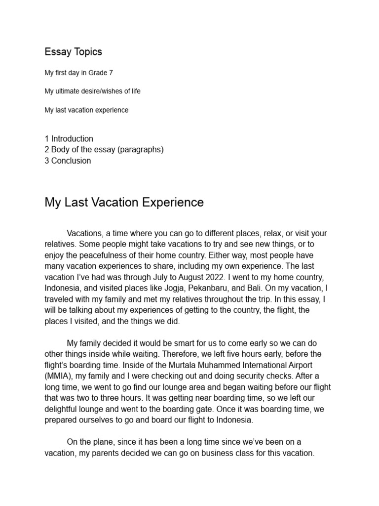 Essay Instructions (+ Personal Essay) | PDF