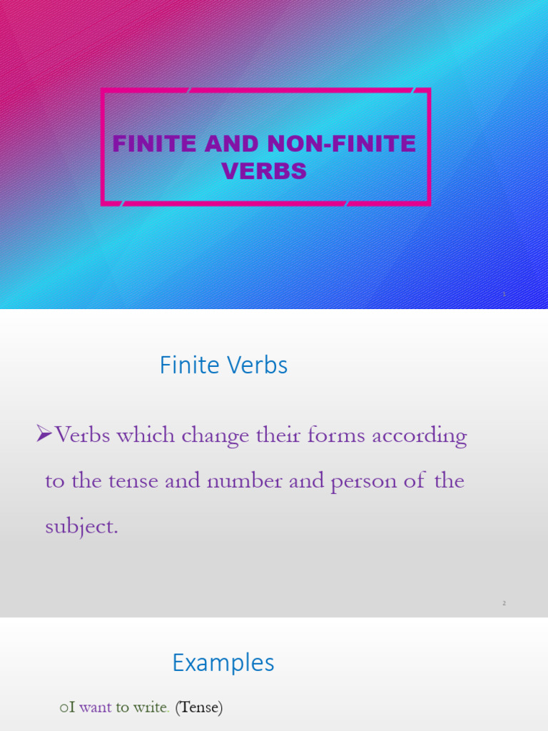 3 99e507b2f2 Finite and Non Finite Converted | PDF | Verb | Linguistics
