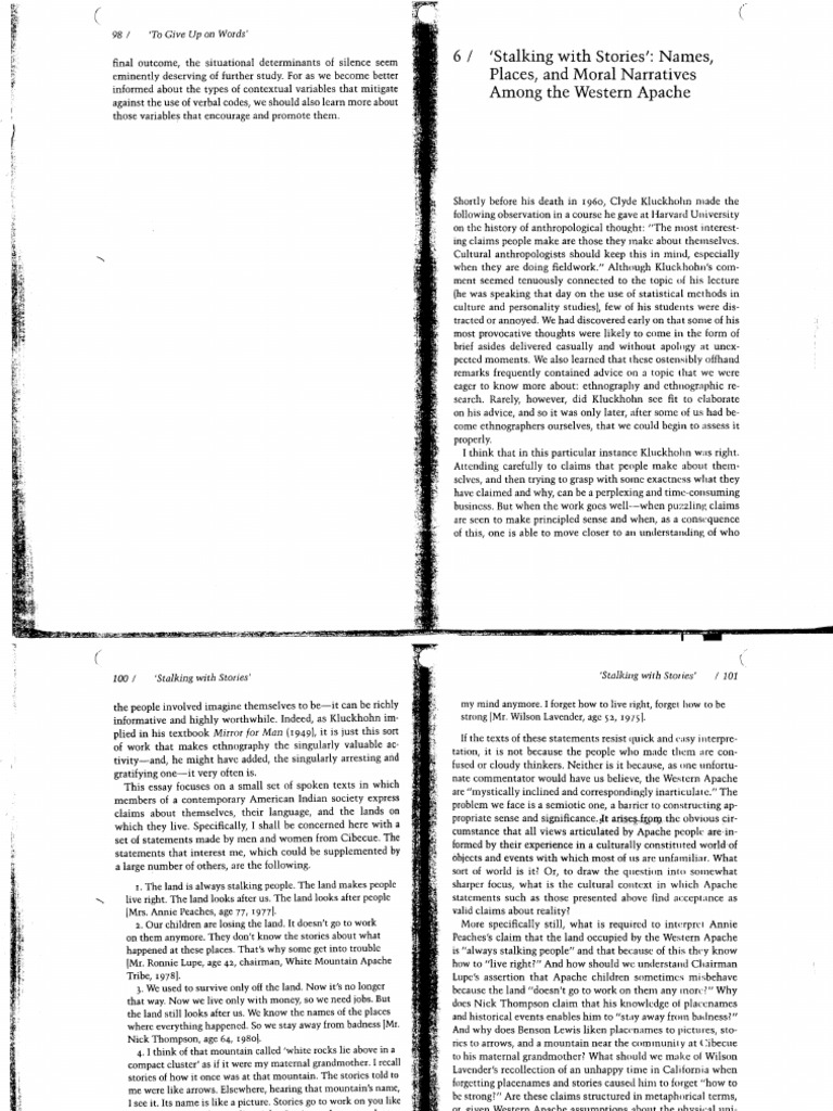 Basso (1990) Stalking With Stories | PDF