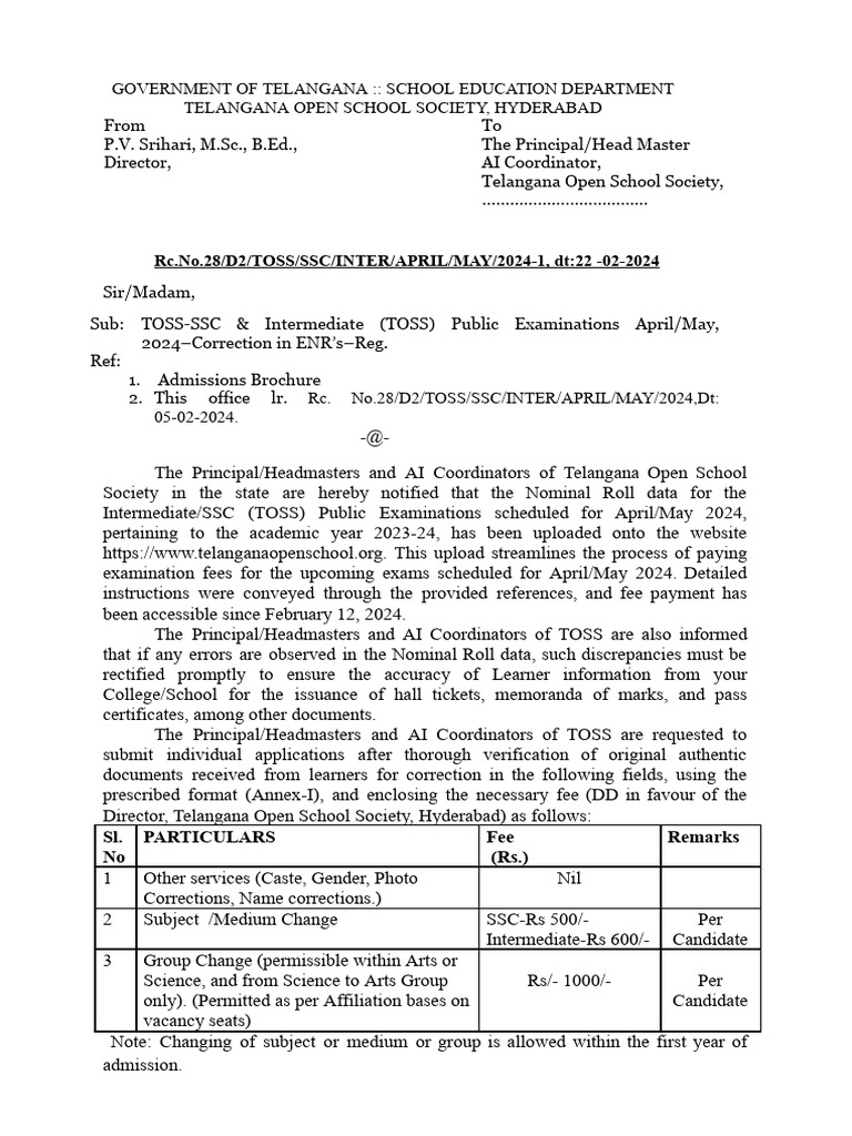PressNote ENR Correction 2024 | PDF
